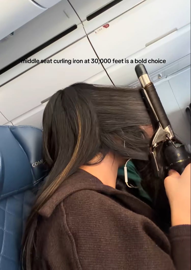 A Passenger Curled Her Hair Mid-Flight — and the Comment Section Was ...